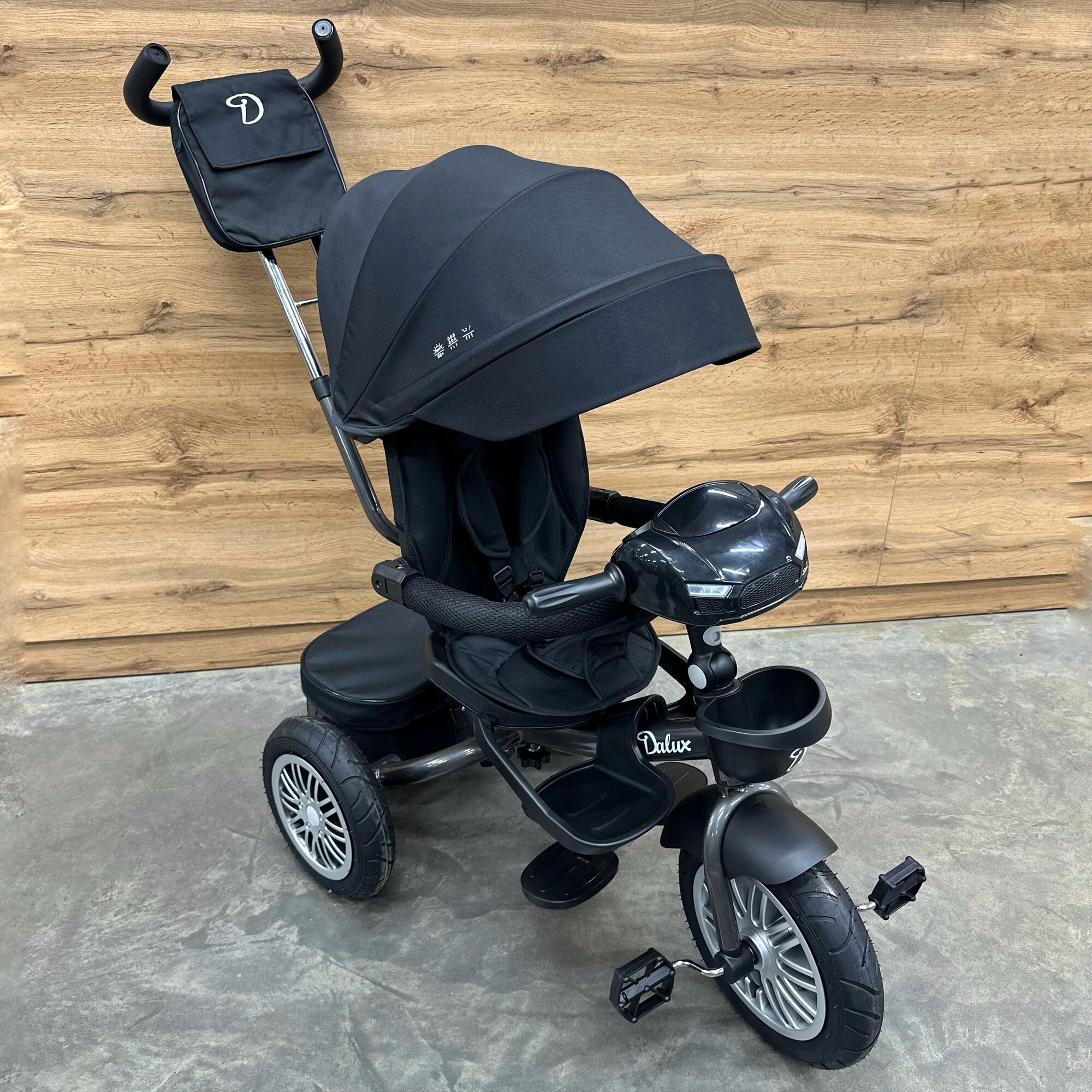 Детский трехколесный велосипед BREND LUXMOM DALUX ORIGINAL 3188, до 4х лет, черный