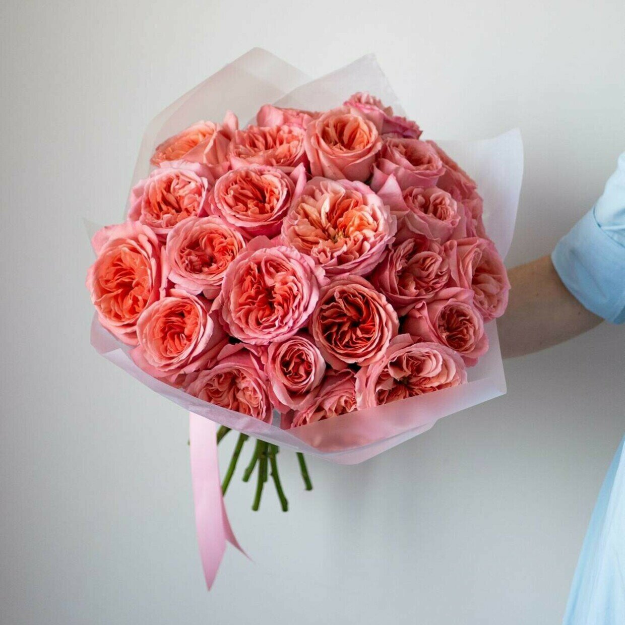 Букет пионовидных роз Candy Expression Star Roses, Эквадор, нежный оттенок. Премиум качество. Элитные сорта.