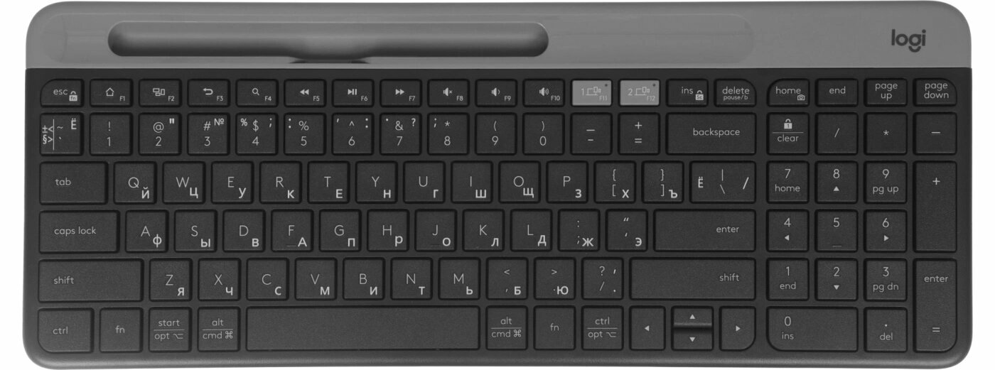 Клавиатура Logitech K580 черный/серебристый USB беспроводная BT/Radio slim Multimedia (920-009208)