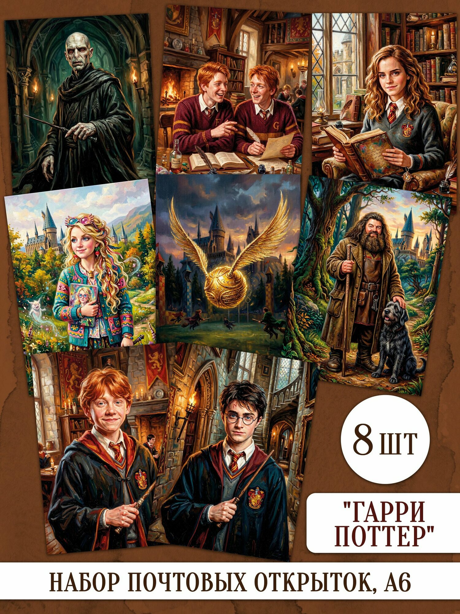 Набор открыток "Гарри Поттер", для посткроссинга, 10 открыток, 300 г/м², ламинированные, 10x15 см