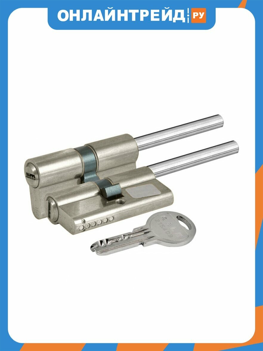 Цилиндровый механизм под вертушку (дл. шток) Kale Kilit 164 SX/86 (50+10+26) mm никель 5 кл.