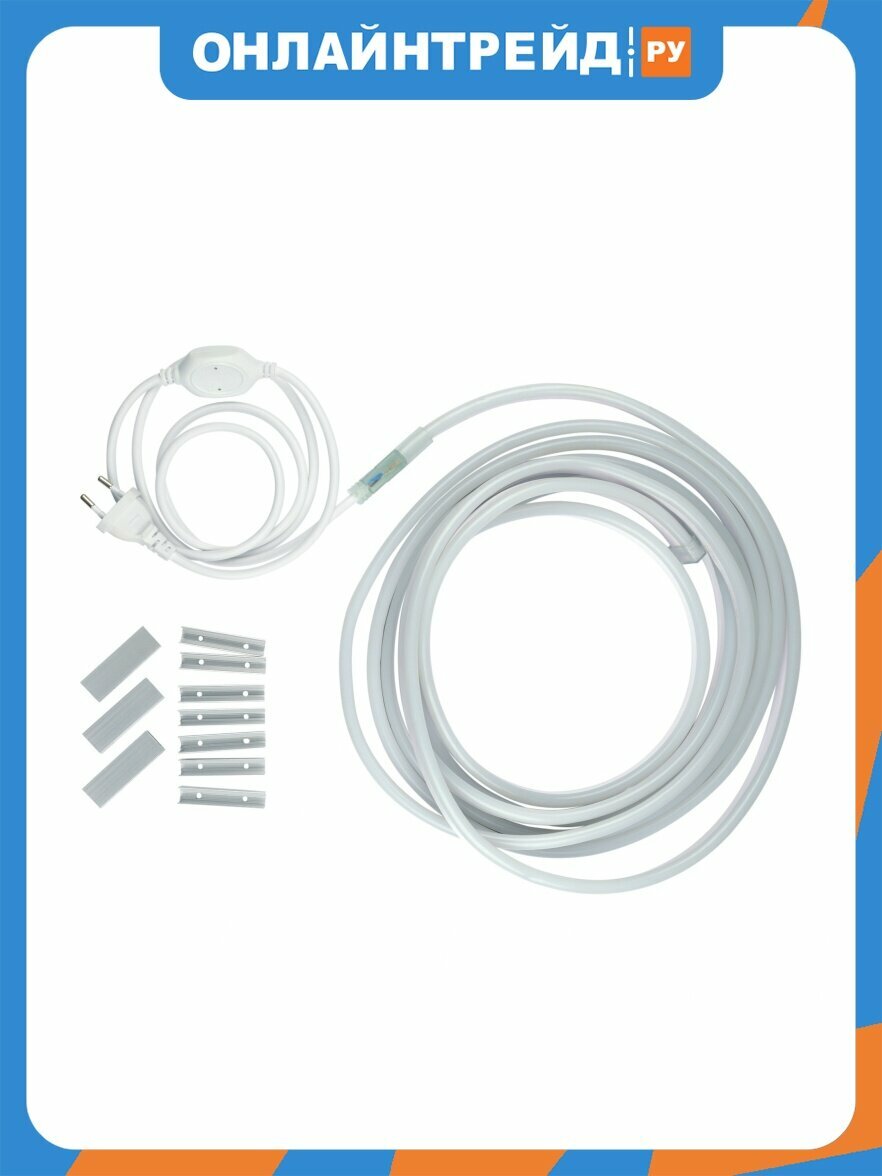 Комплект светодиодной ленты Uniel ULS-N21 10M/6500K/1.5M IP67 RRP80C00 10 м. IP67. Дневной белый свет (6500K). Cетевой шнур 1,5 м. TM
