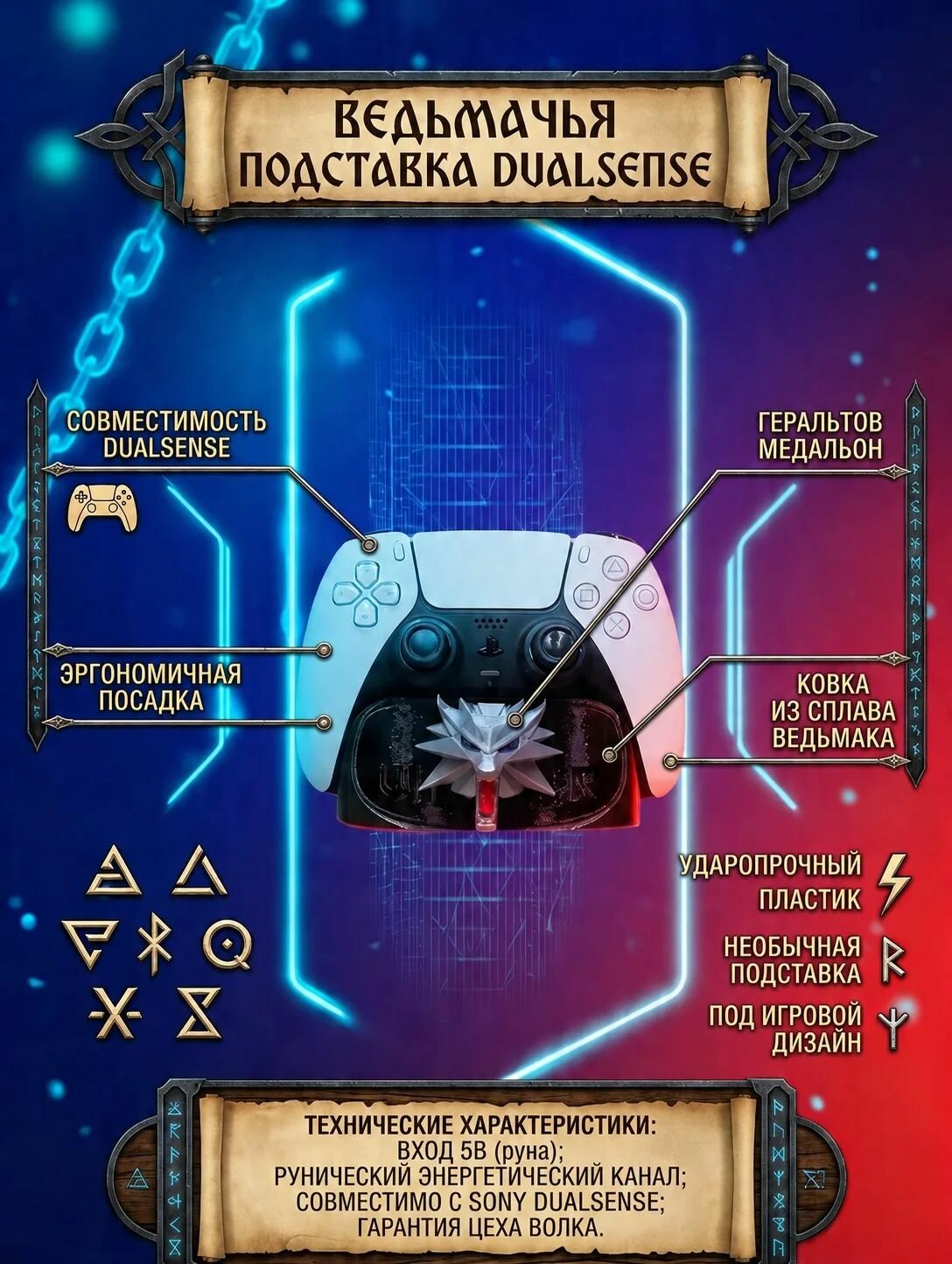 Подставка для геймпада джойстика для ПС5/PS5 Dualsense Playstation