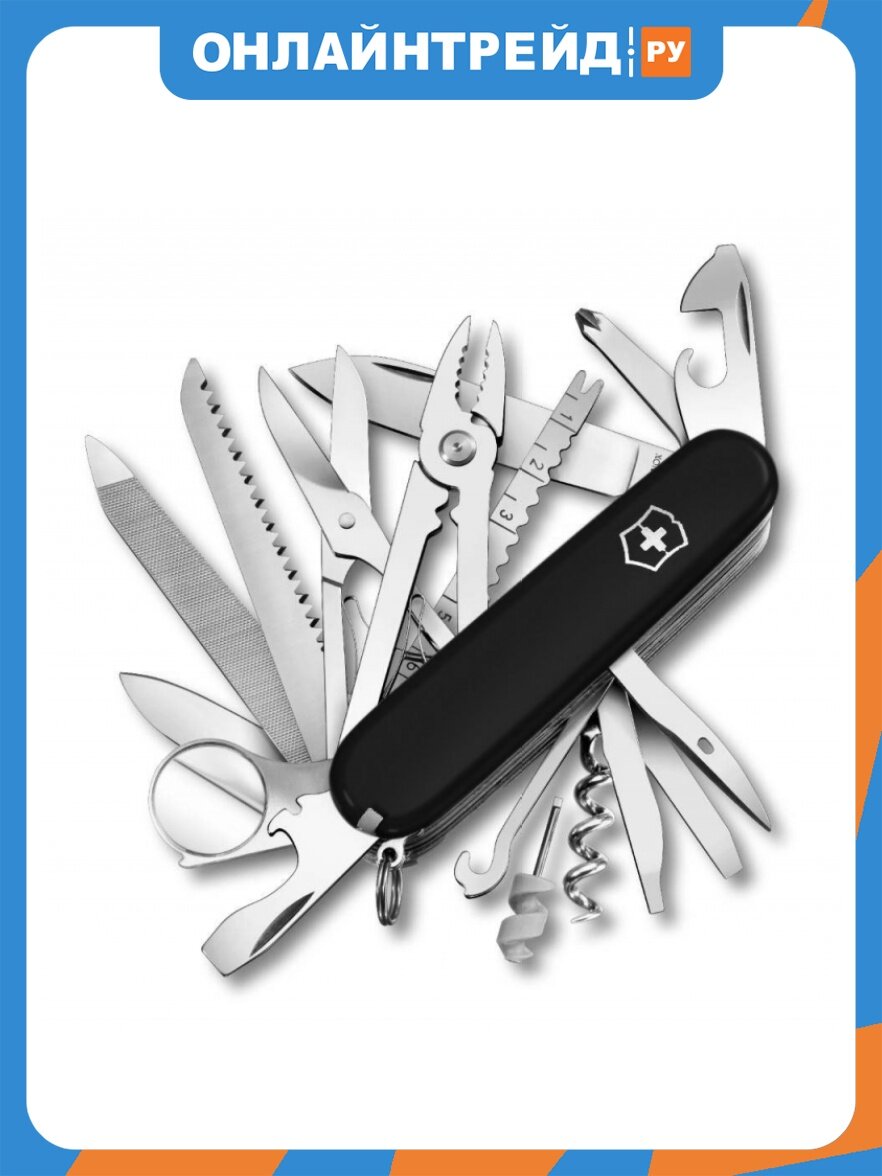 Нож перочинный Victorinox Swiss Champ, 91 мм, 33 функции, чёрный