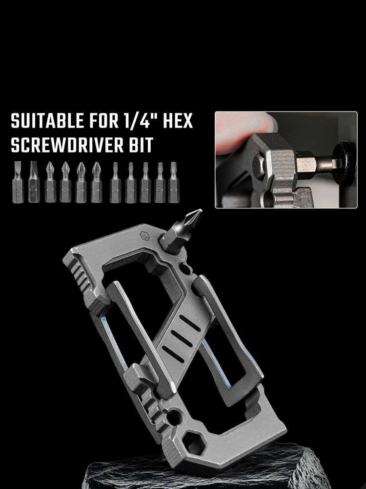 Карабин-мультитул 3 в 1 KeyUnity KU07 Titanium Multitool Carabiner — фото 1