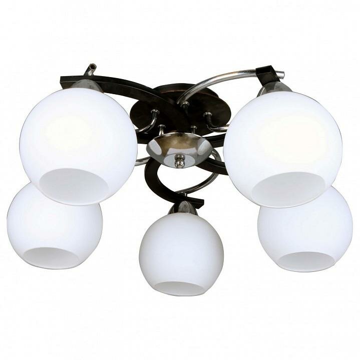 Люстра Omnilux Caldiero OML-25407-05 цвет плафона подвески Белый, цвет арматуры Хром, Черный