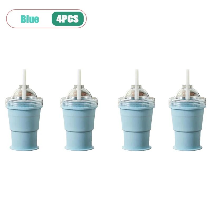 Силиконовая складная кружка для льда 2-в-1 Blue-4pcs