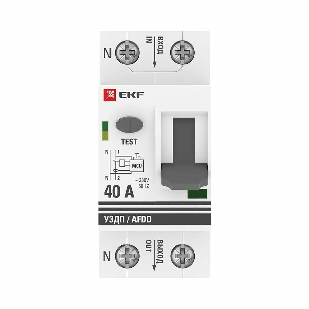 Устройство защиты от дугового пробоя EKF (уздп) 1P+N 40А PROxima afdd-2-40-pro