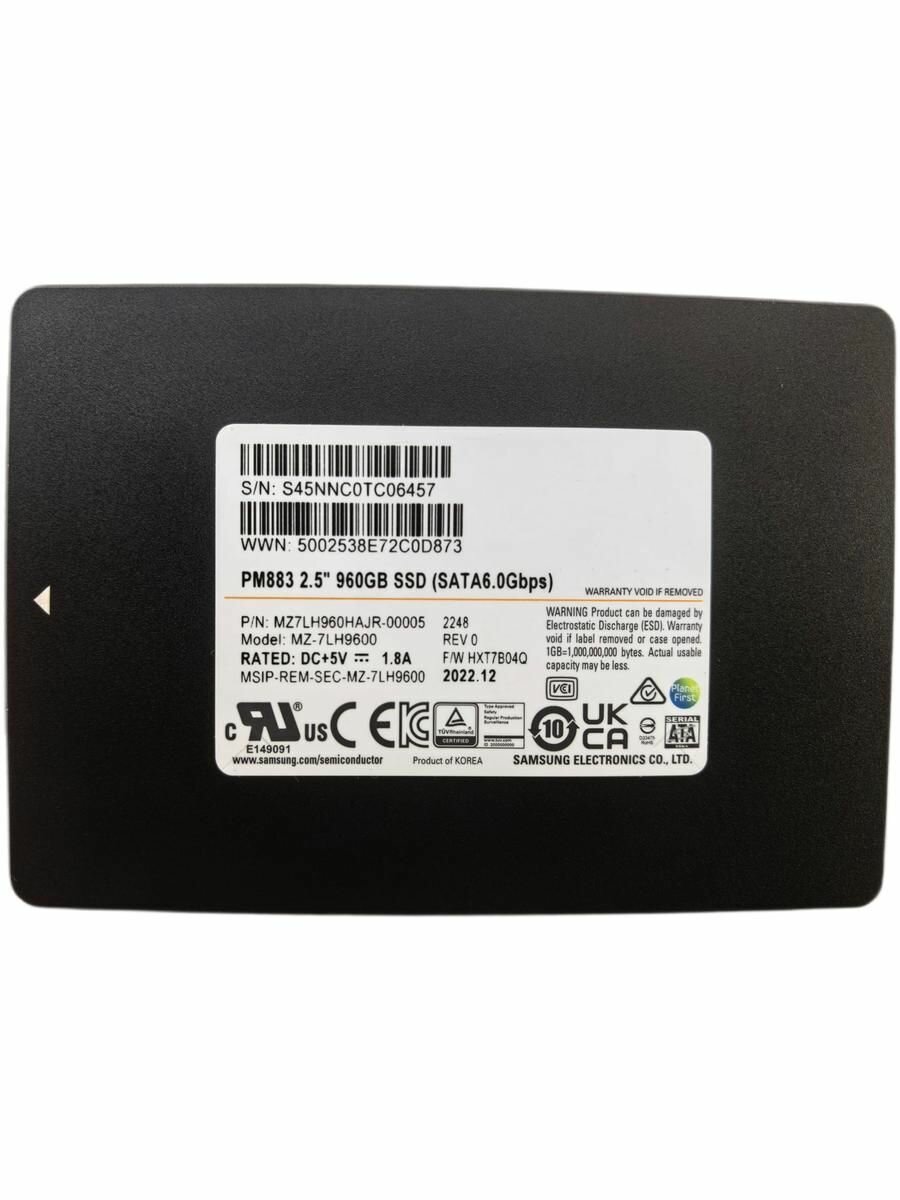 Накопитель SSD серверный PM883 2.5" 960Gb MZ7LH960HAJR-00005
