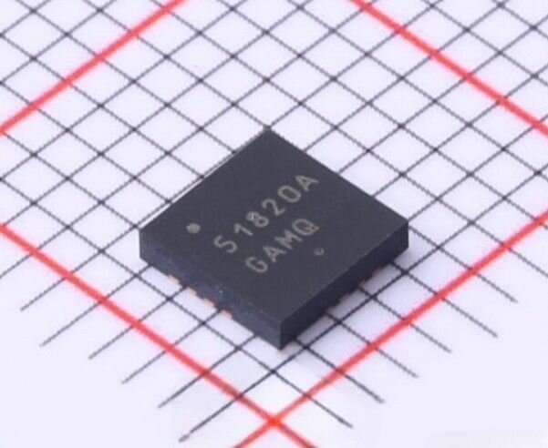 ONSEMI NCP51820AMNTWG драйвер; high-side, low-side, контроллер затвора; GaN; QFN15, 1шт