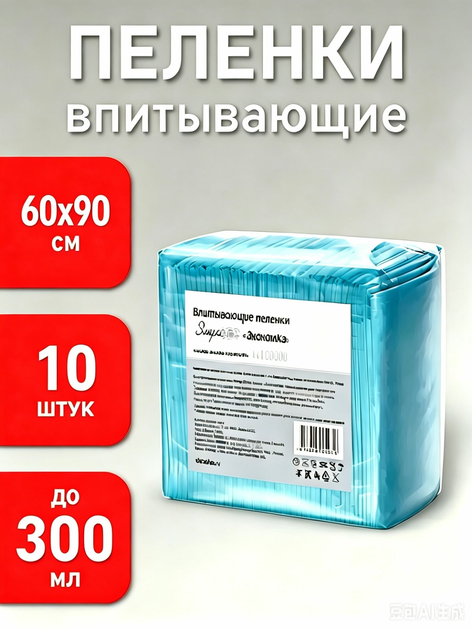 Одноразовая пеленка для животных 60*90cm 10 шт.