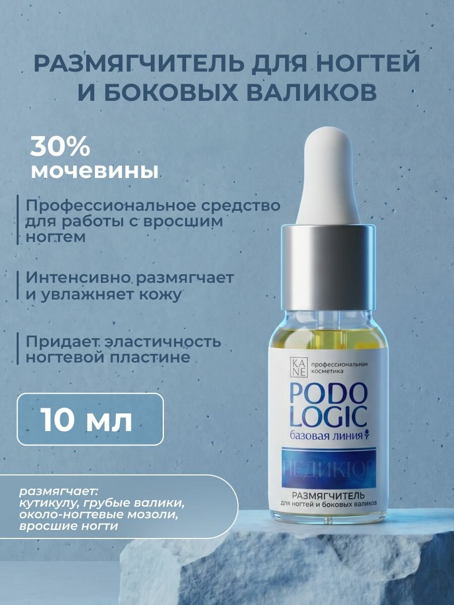 KANE Professional Сыворотка для размягчения ногтей, удаления кутикулы, грубой кожи и натоптышей, кератолик для педикюра с мочевиной, 10 мл