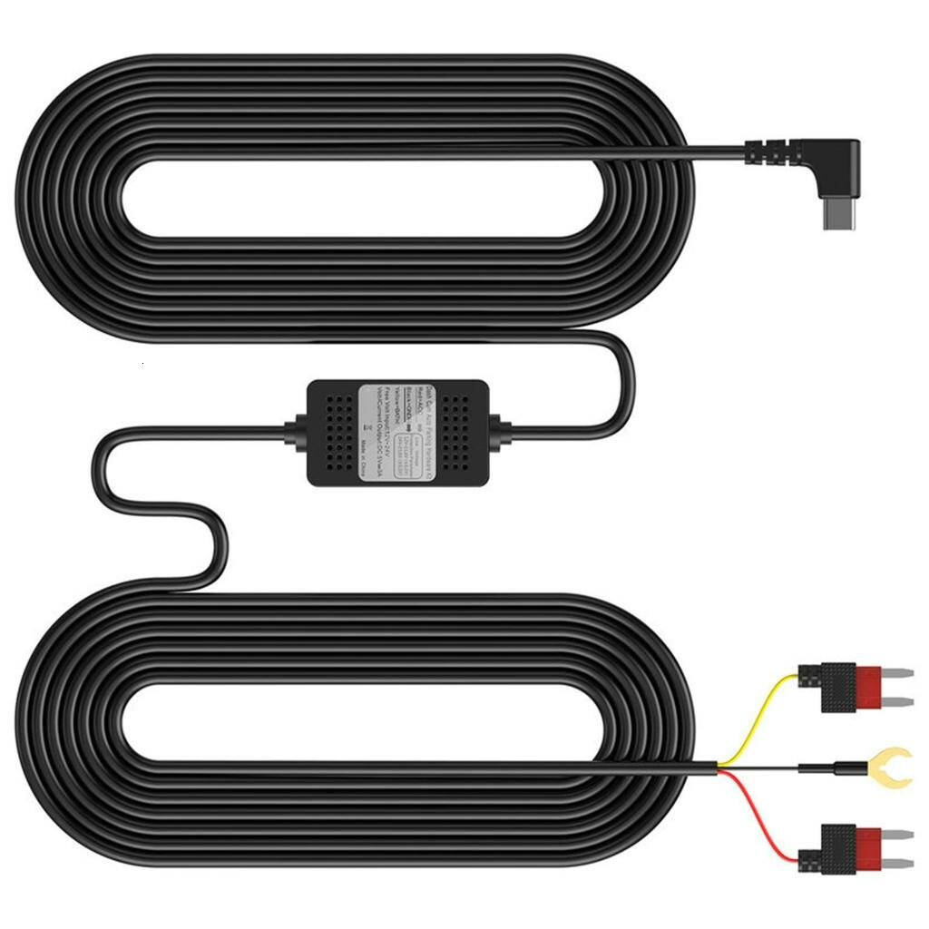 Автомобильный адаптер питания для видеорегистратора USB-C 12В/24В → 5В/3А
