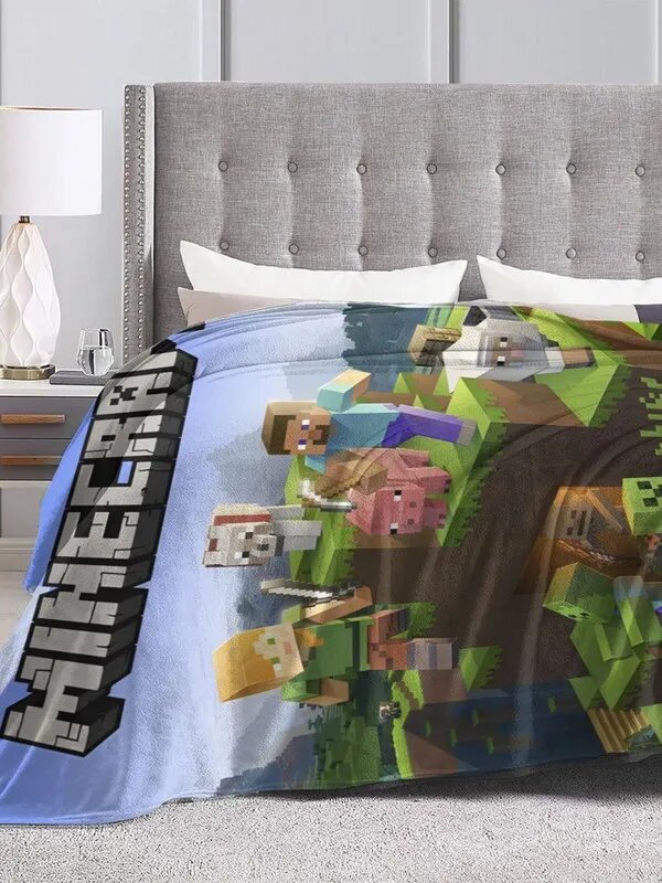 MXEB Плед с фотопринтом Minecraft Пледы Майнкрафт , Фланель, 100 см х 75 см