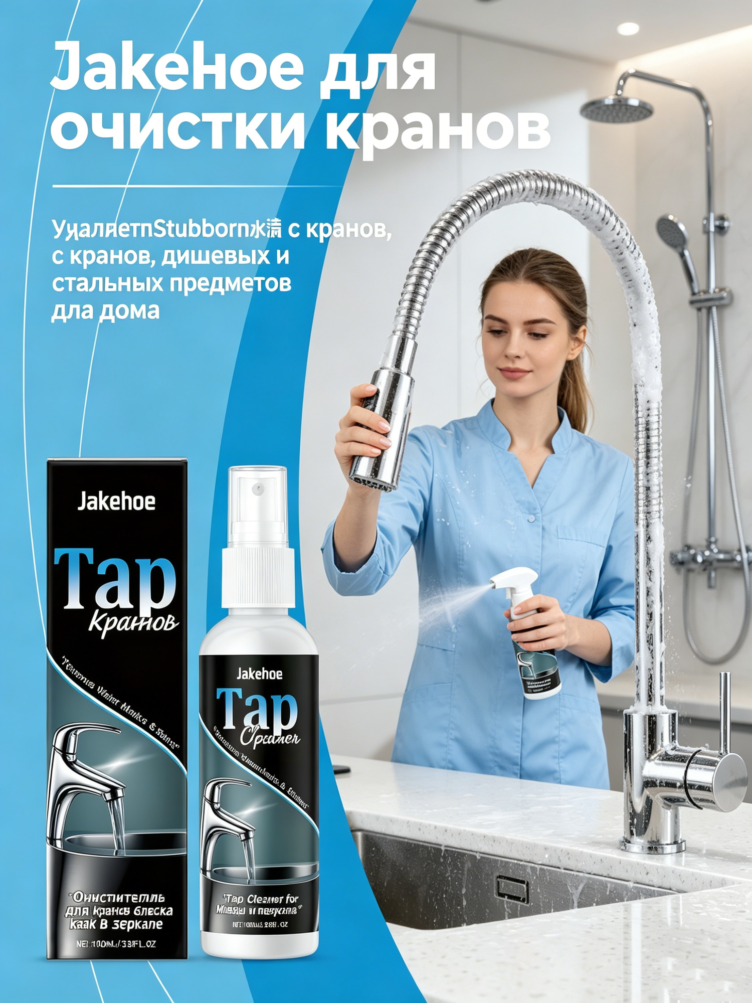 Средство для чистки сантехники: удаление известкового налёта, полировка смесителей и душевых леек