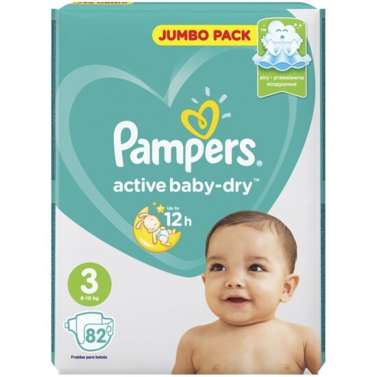 Подгузники Pampers Active Baby-Dry 3 Midi (6-10 кг) 82 шт