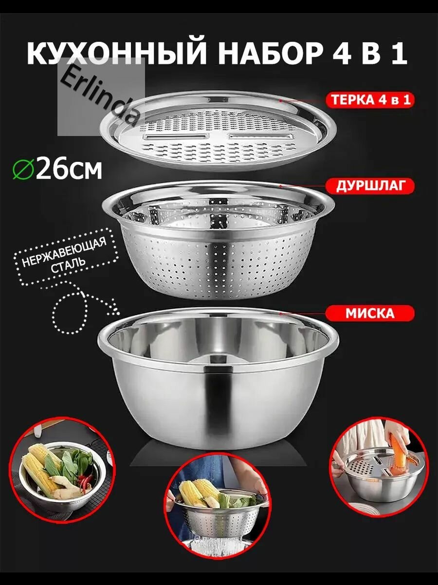 Кухонный набор терка дуршлаг миска