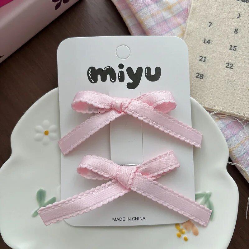 Заколки для волос с бантиками для девочек 1-3 лет Розовый, 3