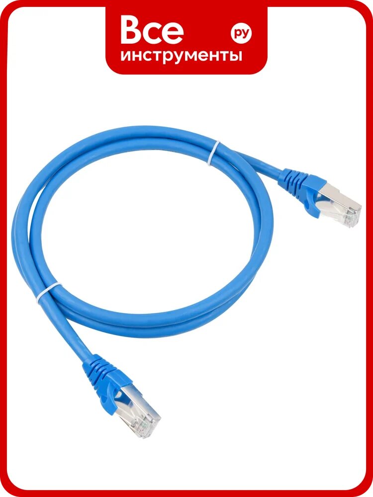 Патч-корд Advant Ethernet CAT6a, 2xRJ45, S/FTP, 4 пары (AWG26), оболочка LSZH, длина 1 м, цвет: синий ADV6a-SPC01-LB