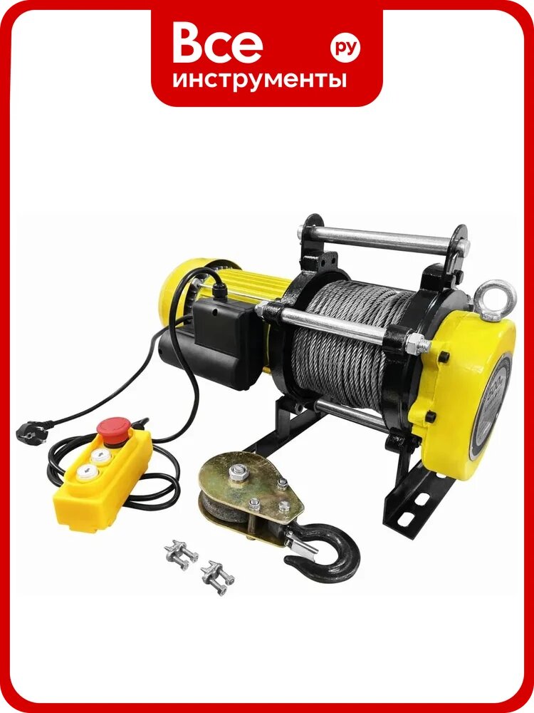 Лебедка электрическая LITELIFT KCD-500 250/500 кг 220в с канатом 50м kcd50050m220, Лебедка готова к работе