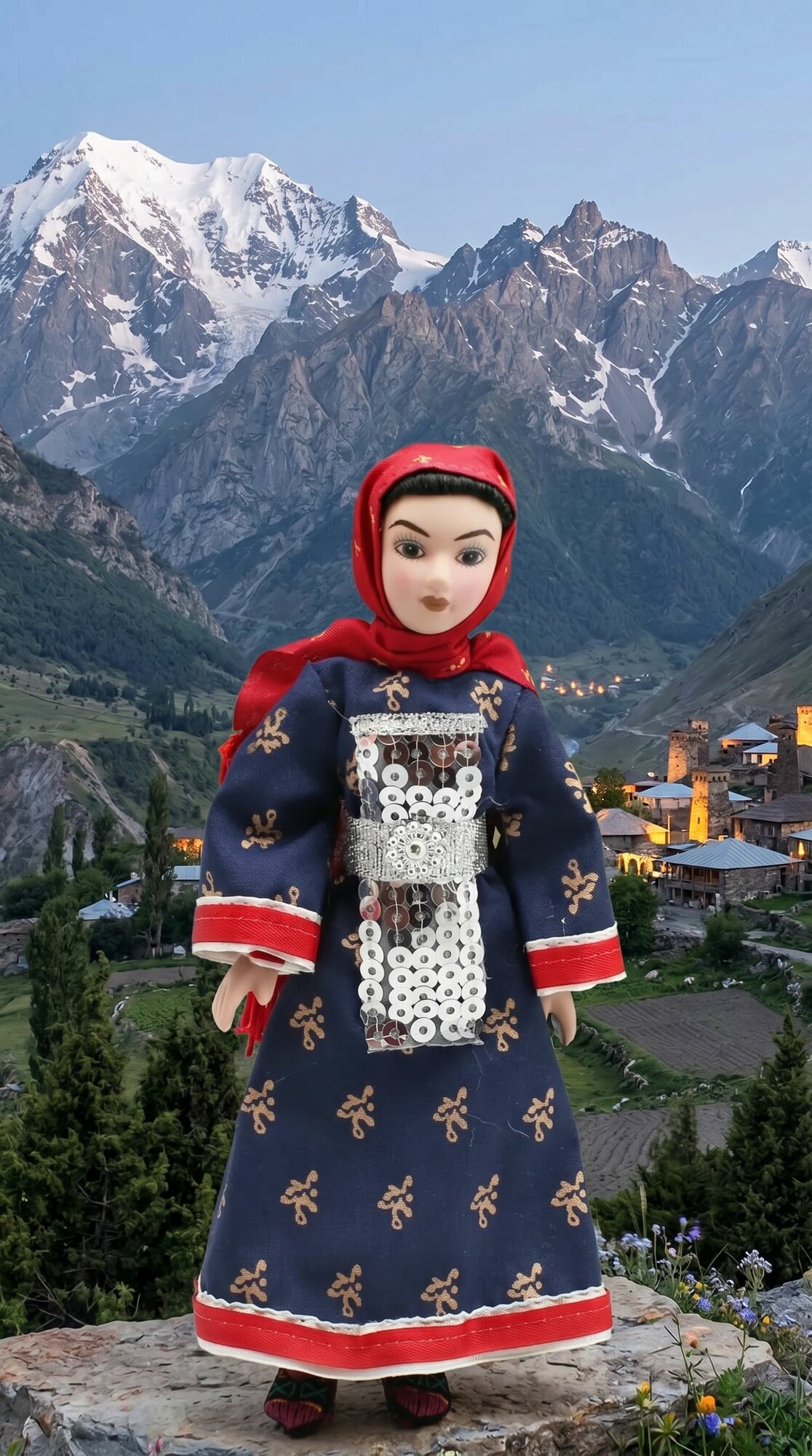Кукла коллекционная в лезгинском женском костюме