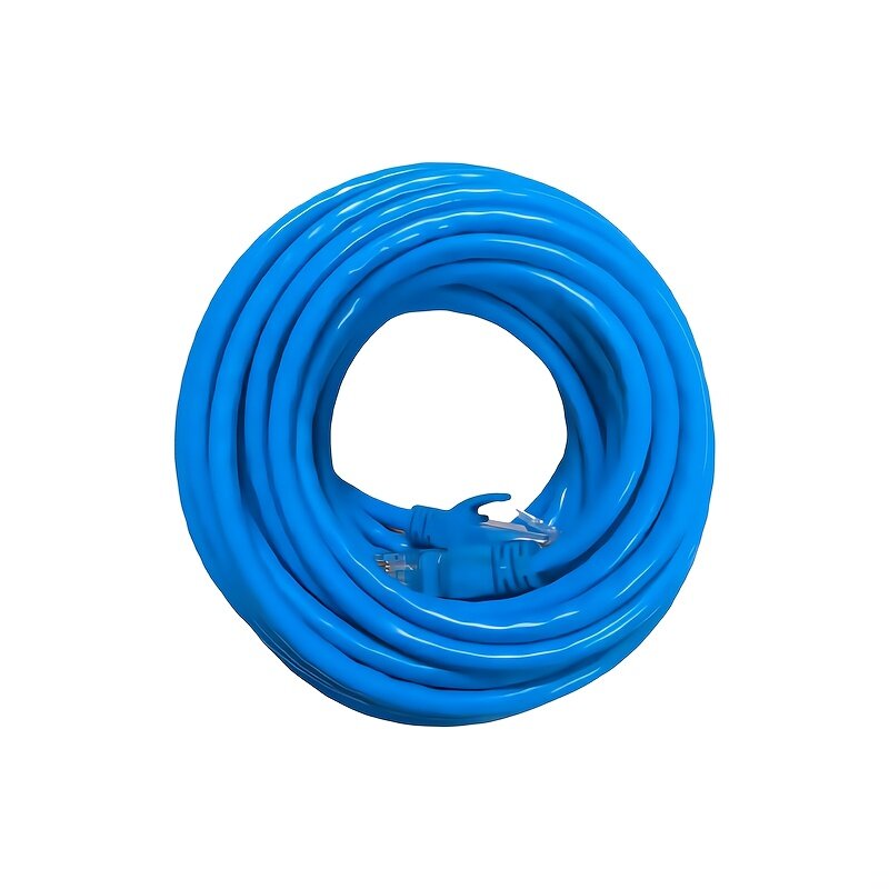 Кабель Ethernet Cat6 UTP 24AWG 1 Гбит/с, 10 м (393.7 дюйма), для внутренней и наружной прокладки, прямой в земле, RJ45, синий