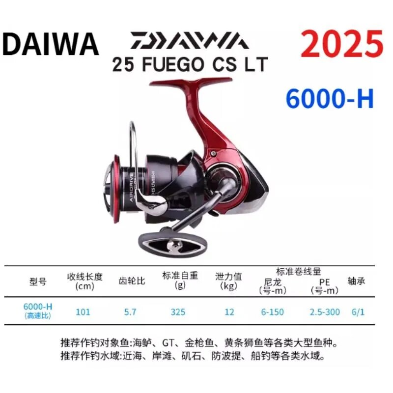 2025 DAIWA FUEGO 6000-H 5.7 Катушка, рыболовный инструмент