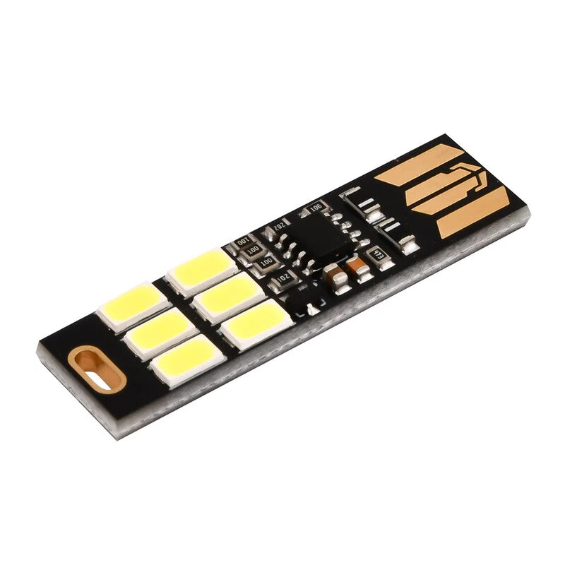 Портативный мини-USB-ночник 6 светодиодов 5730, 5V с сенсорным управлением и регулировкой яркости, для компьютера и ноутбука, белый