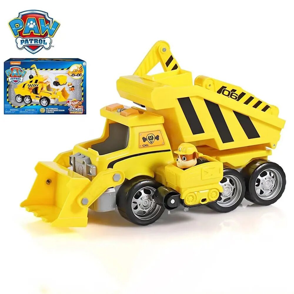 Spin Master Nickelodeon Paw Patrol Ultimate Rescue Construction Truck / Детский набор моделей роскошных игрушечных автомобилей с подсветкой, звуками и мини-транспортными средствами