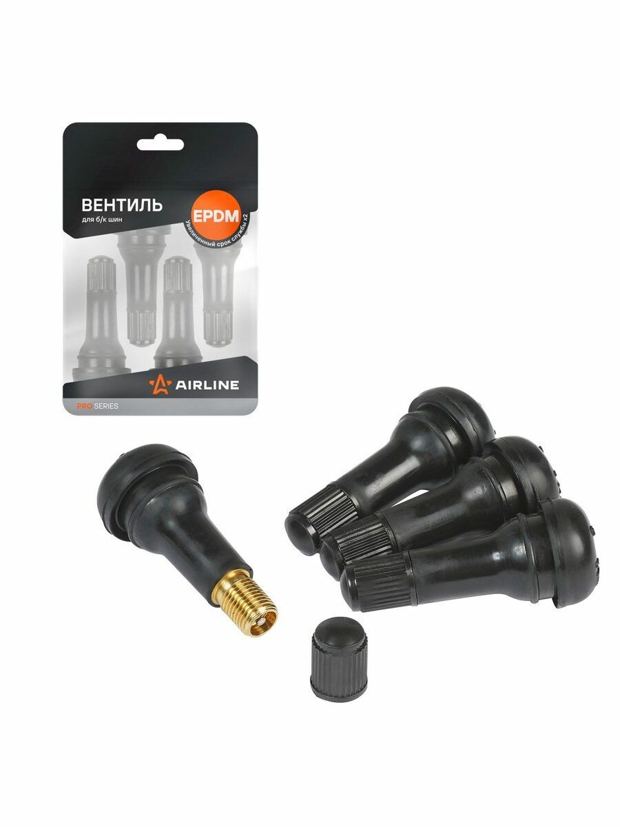 Вентиль для б/к шин TR413 PRO, EPDM резина, 4 шт, AIRLINE ATRV413EPDM01