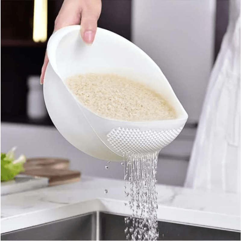 Пластиковая кухонная корзина для слива воды с миской, для риса, макарон, овощей и фруктов, белая