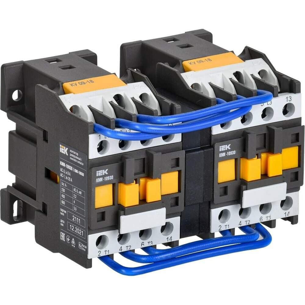 Контактор IEK кми-10930 реверс 9а 400в/ас3 2но KKM13-009-400-20-1