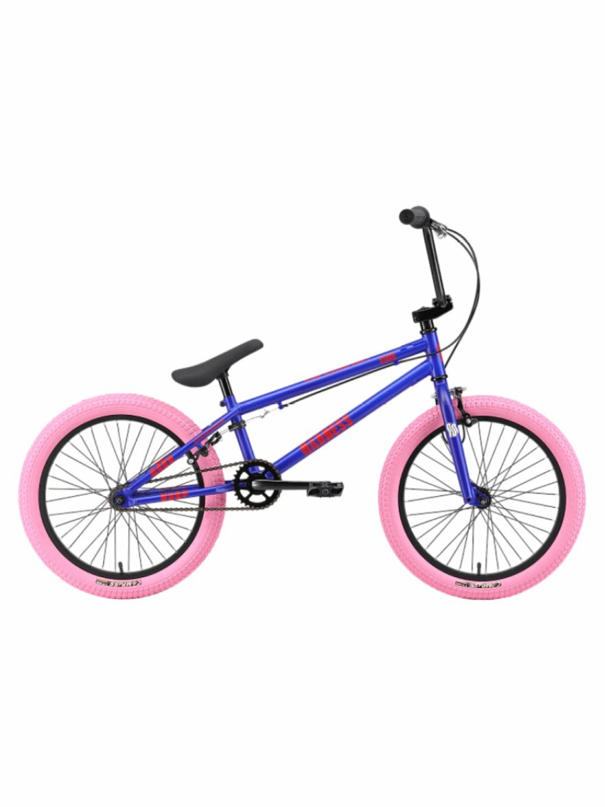 Трюковый велосипед Stark Madness BMX 1 ярко синий/красный/светлый розовый