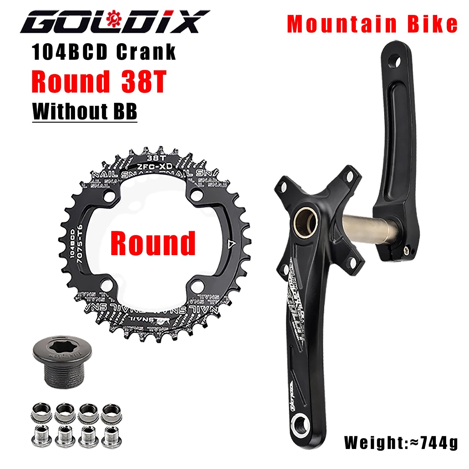 GOLDIX Шатуны 104BCD 38T Round, 170mm