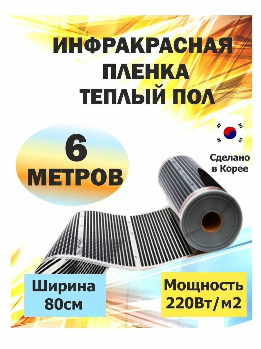 Теплый пол инфракрасный 80 см 6 метров