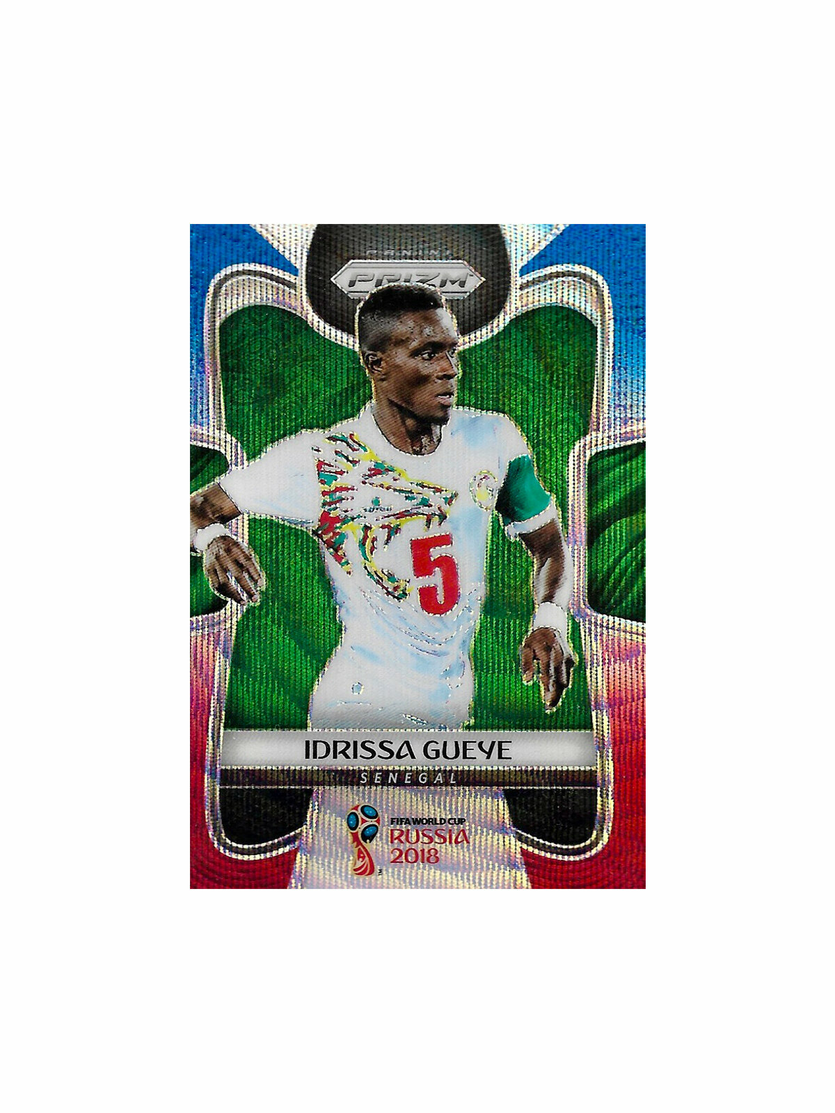 Коллекционная карточка Panini Prizm FIFA World Cup Russia 2018: #276 Idrissa Gueye - Blue Red Wave