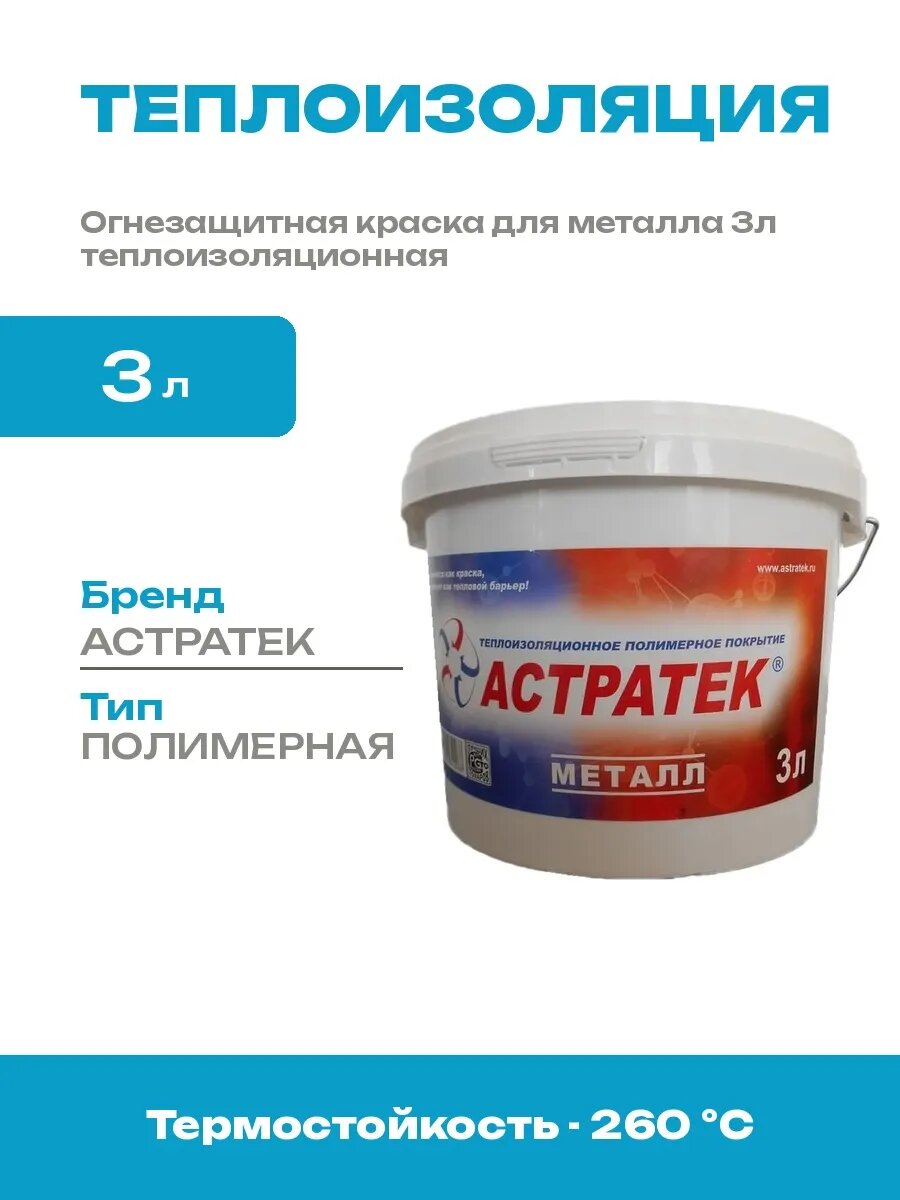 Теплоизоляционная краска 3 литра для металла и бетонных стен