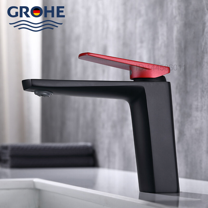 Смеситель для раковины GROHE (высокий / низкий), латунный корпус, для раковины и накладной чаши