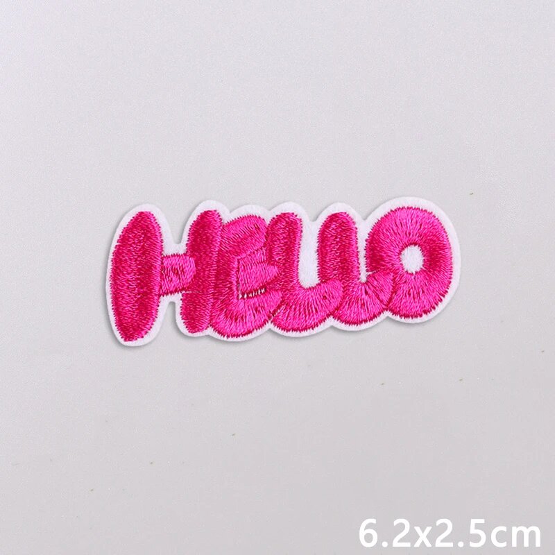 Вышивка "Hello", розовый, 6.2x2.5 см, PE9793CT