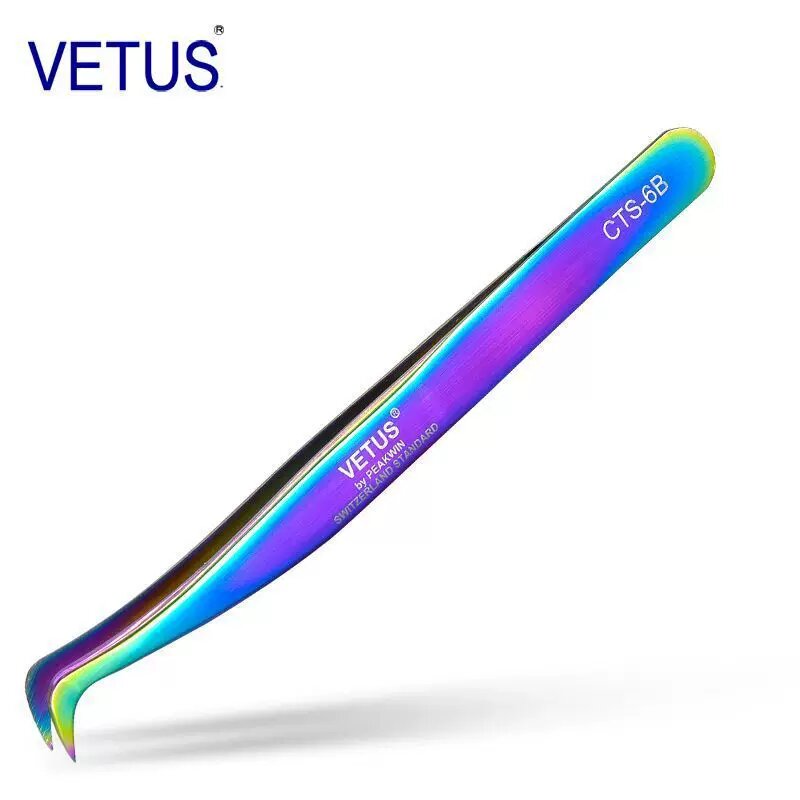 VETUS CTS-6B Клип для наращивания ресниц из нержавеющей стали с пластиковым контейнером для профессионалов