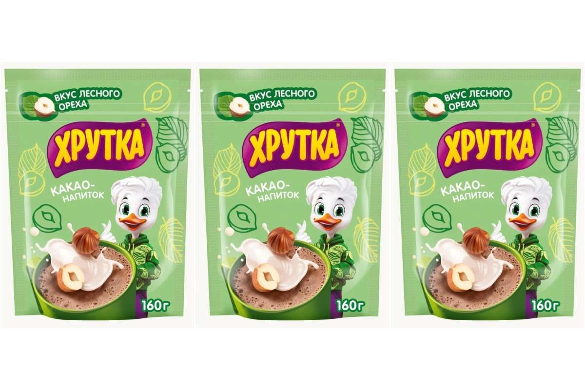 Хрутка с лесным орехом Какао быстрорастворимый, 160 г, 3 шт
