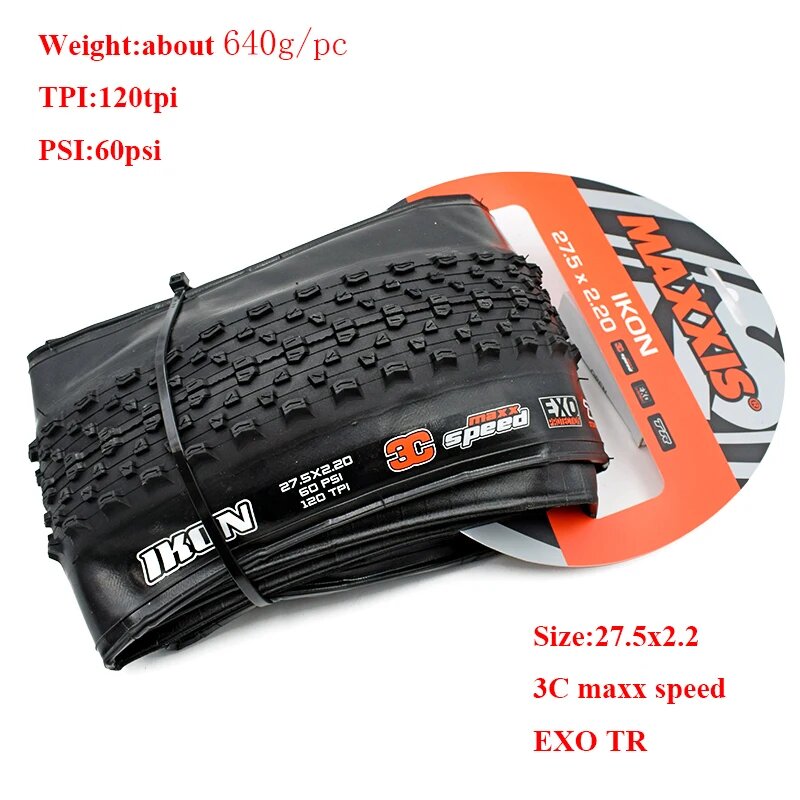 MAXXIS IKON 27.5x2.2 EXO TR 120TPI 60PSI