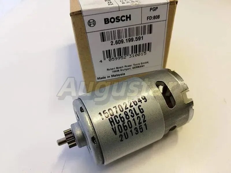 Мотор постоянного тока Bosch 2609199591 подходит для дрелей-шуруповертов GSR 18-2-LI, GSR 14,4-2-LI.