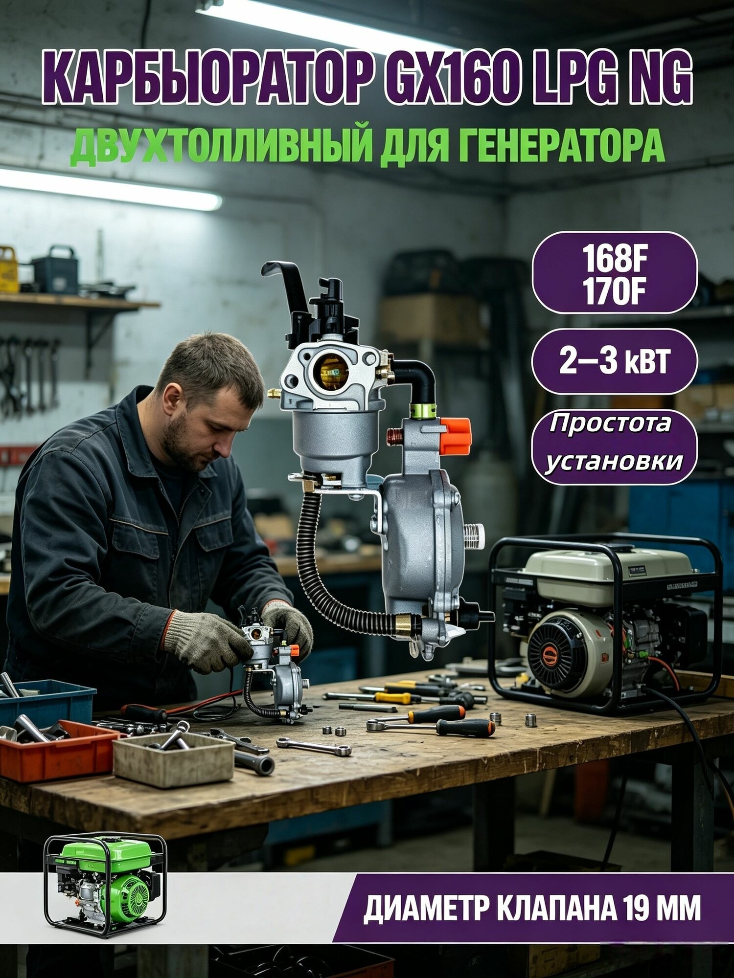 Двухтопливный карбюратор LPG NG для двигателей 168F 170F GX160 GX200, газовый универсальный карбюратор для генератора и водяного насоса, бюджетная долговечная запчасть с экономичным расходом топлива