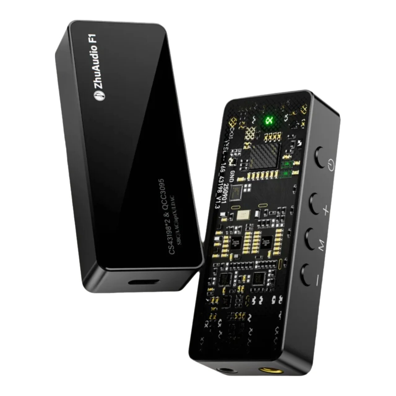 Zhulinniao F1 Портативный HiFi Bluetooth DAC AMP, двойной аудиодекодер DAC, Bluetooth-ресивер LDAC, усилитель для наушников 3.5 мм 4.4 мм