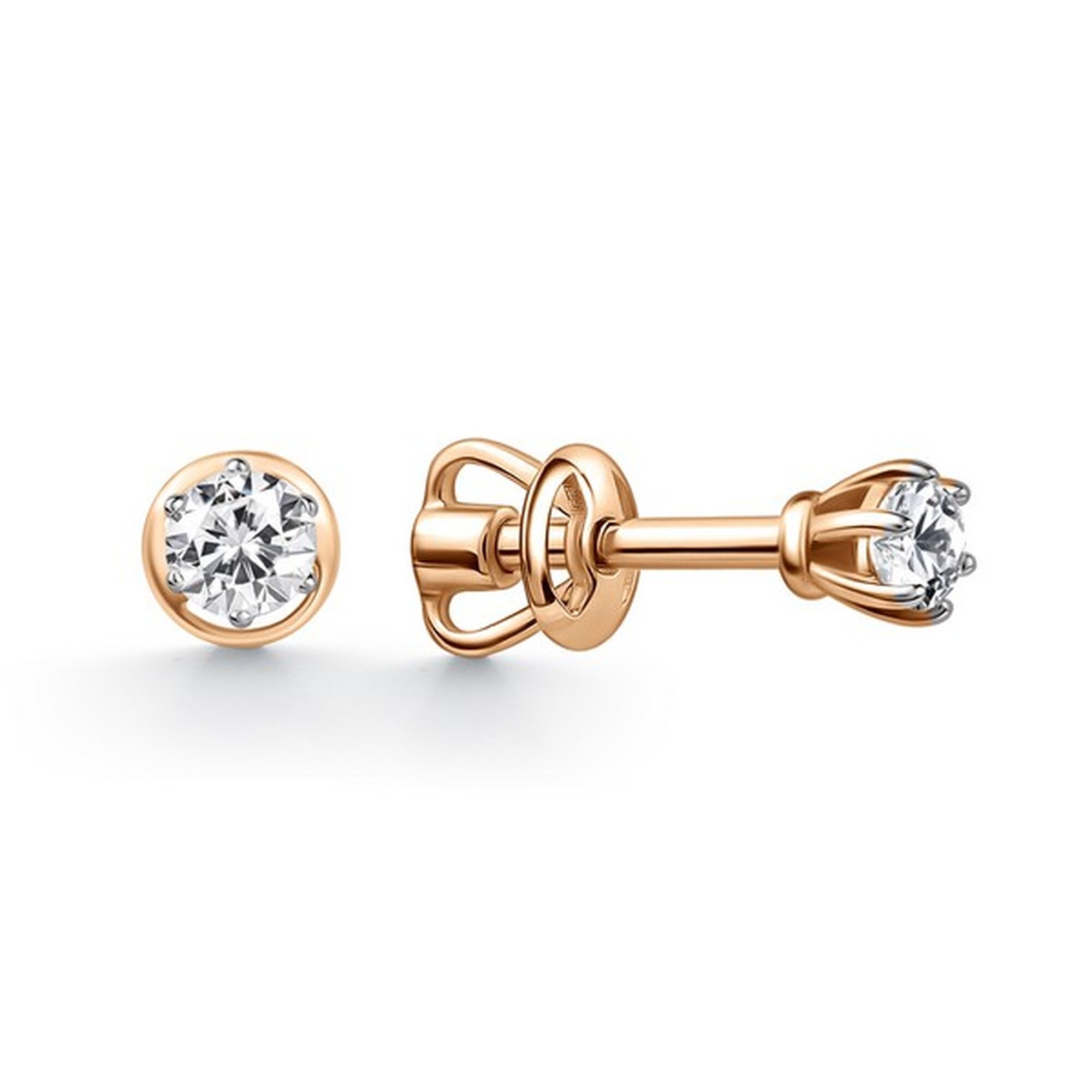 Серьги Diamant online, красное золото, 585 проба