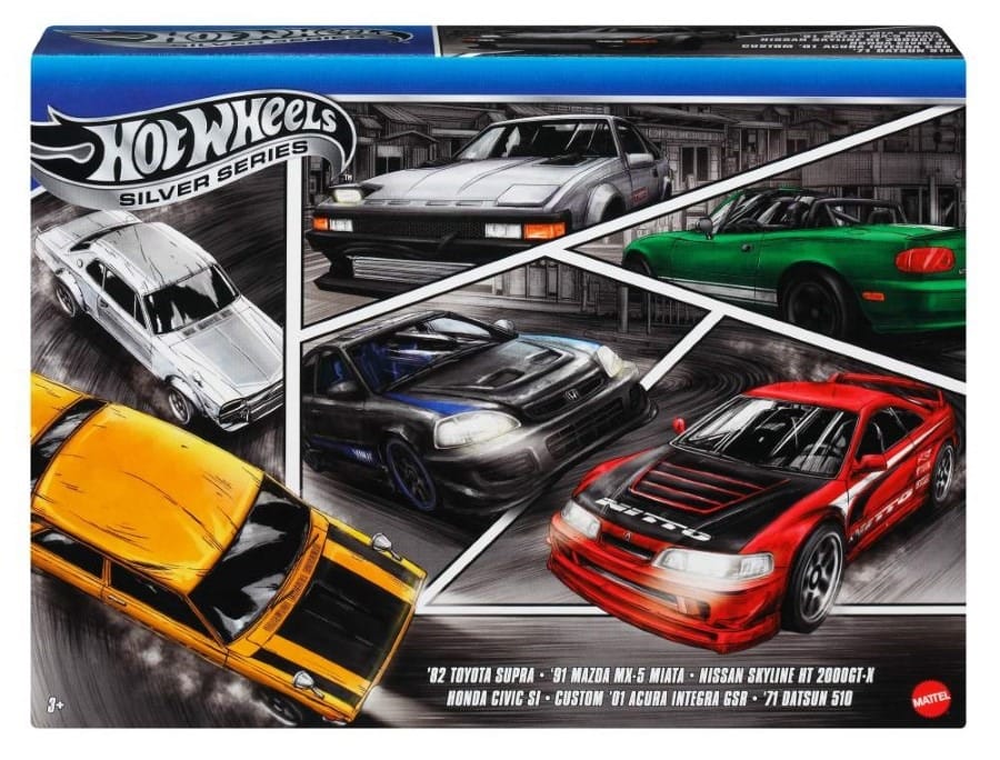 Игрушечная машинка Hot Wheels Streets of Japan, набор из 6 машинок, разноцветный