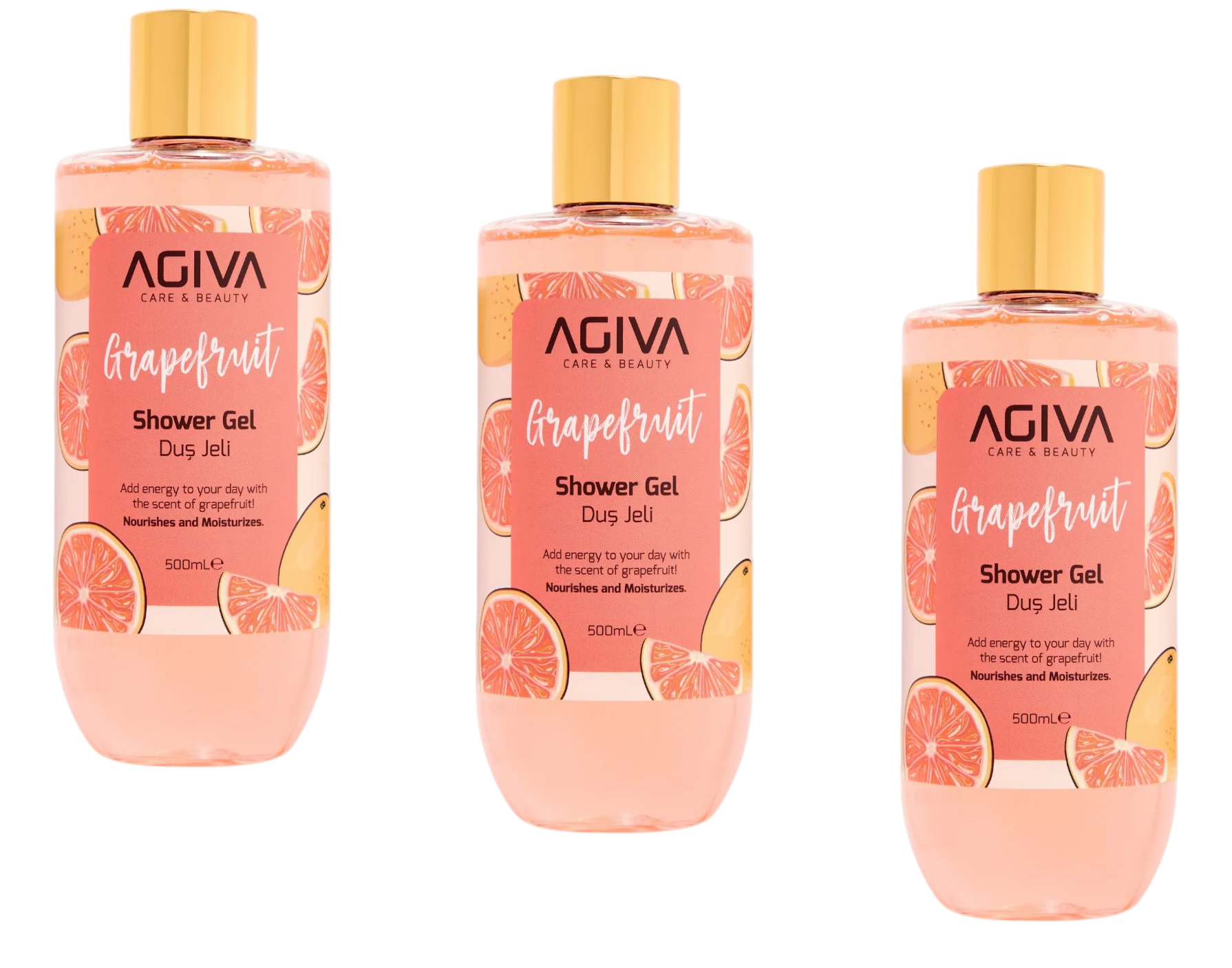 Гель для душа Аgİva Care&Beauty Shower Jel Grapefruit 500мл 3шт