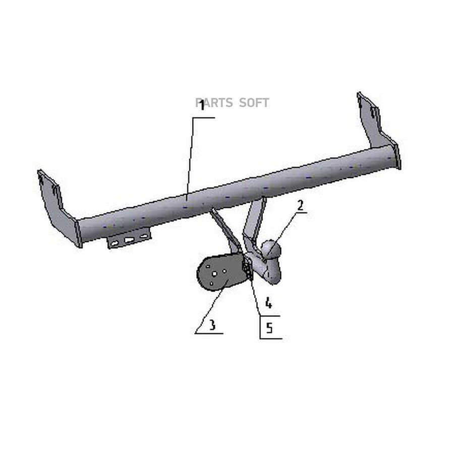 ТСУ HYUNDAI PORTER 2005-2007с электропроводкой от официального дистрибьютора, AVTOS, артикул HY15