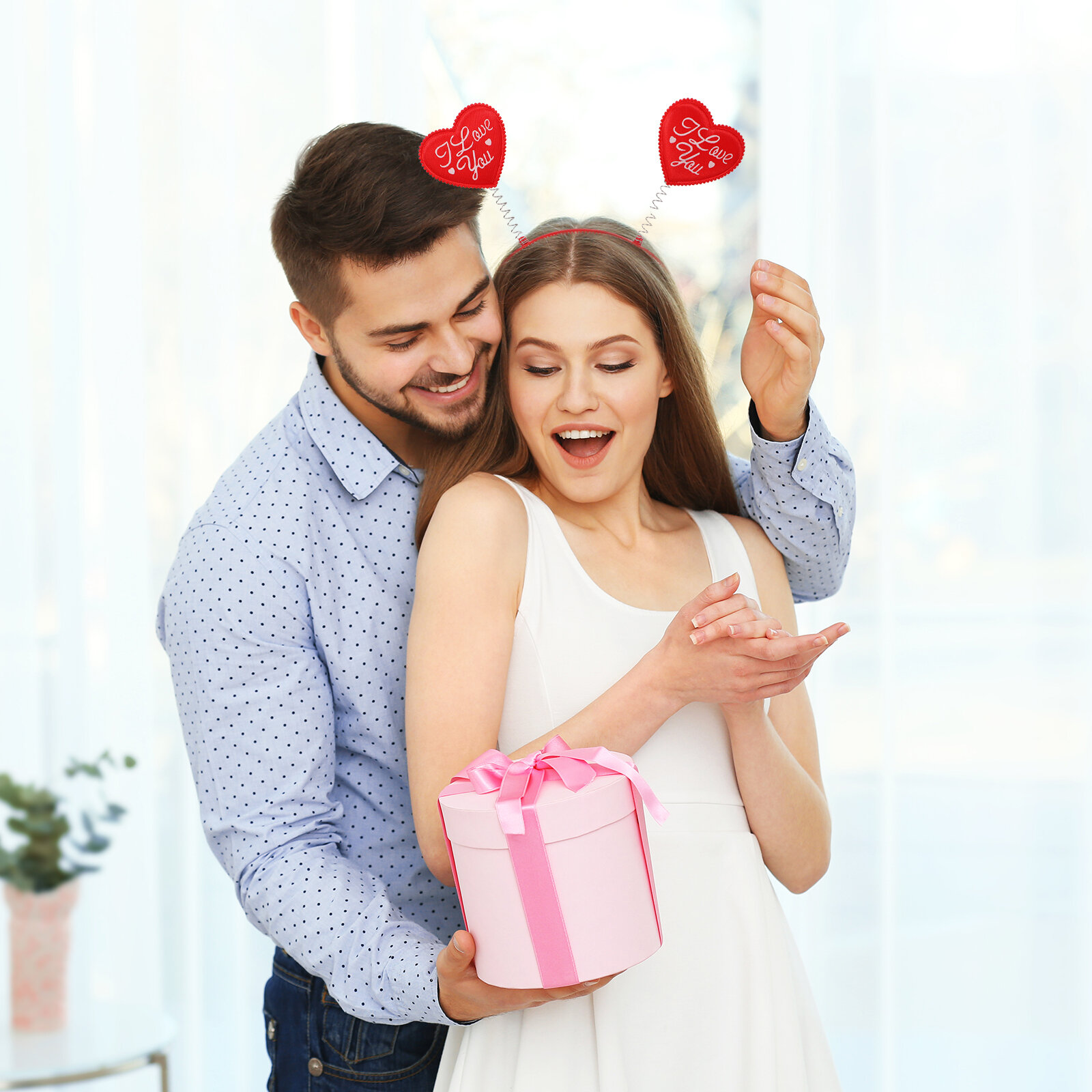 4 Штуки Ободки Для Волос В Forme Сердца Подходят Для Дня Влюблённых Размер 22x21 Cm